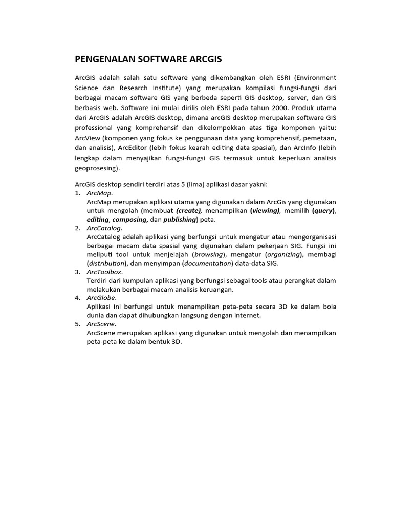 Pengenalan Software ArcGIS | PDF