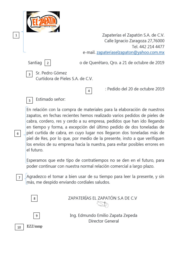 A3bii Partes de La Carta Comercial | PDF