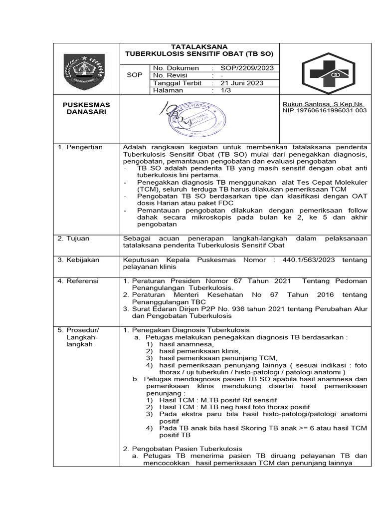 Tatalaksana Tuberkulosis Sensitif Obat | PDF | Sains & Matematika