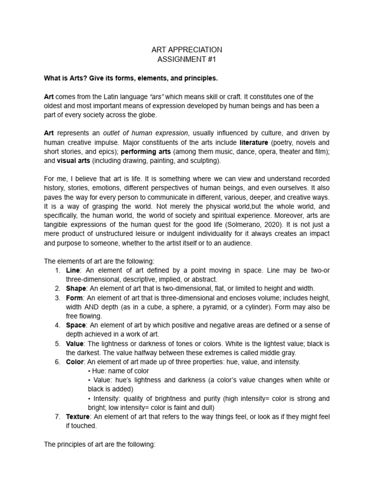 Art Appreciation | PDF | The Arts | Beauty