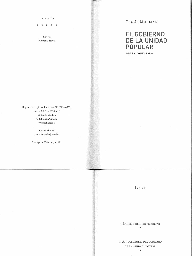 (Iskra) Tomás Moulian - El Gobierno de La Unidad Popular - para ...