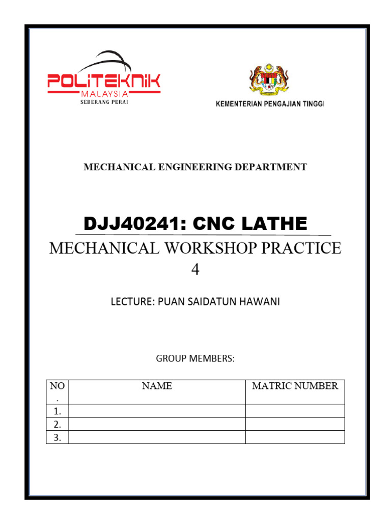 CNC Lathe Report | PDF | Numerical Control | Machining