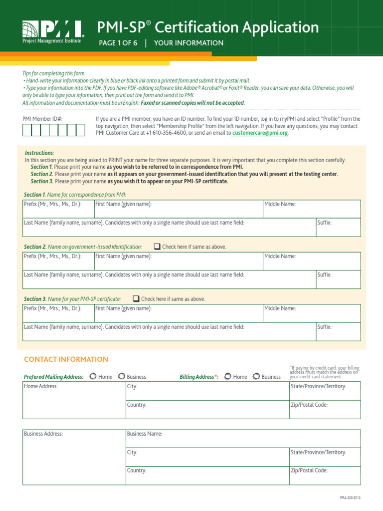 2.3 PMI SP Certification Application | PDF | Project Management Professional | Academic Degree