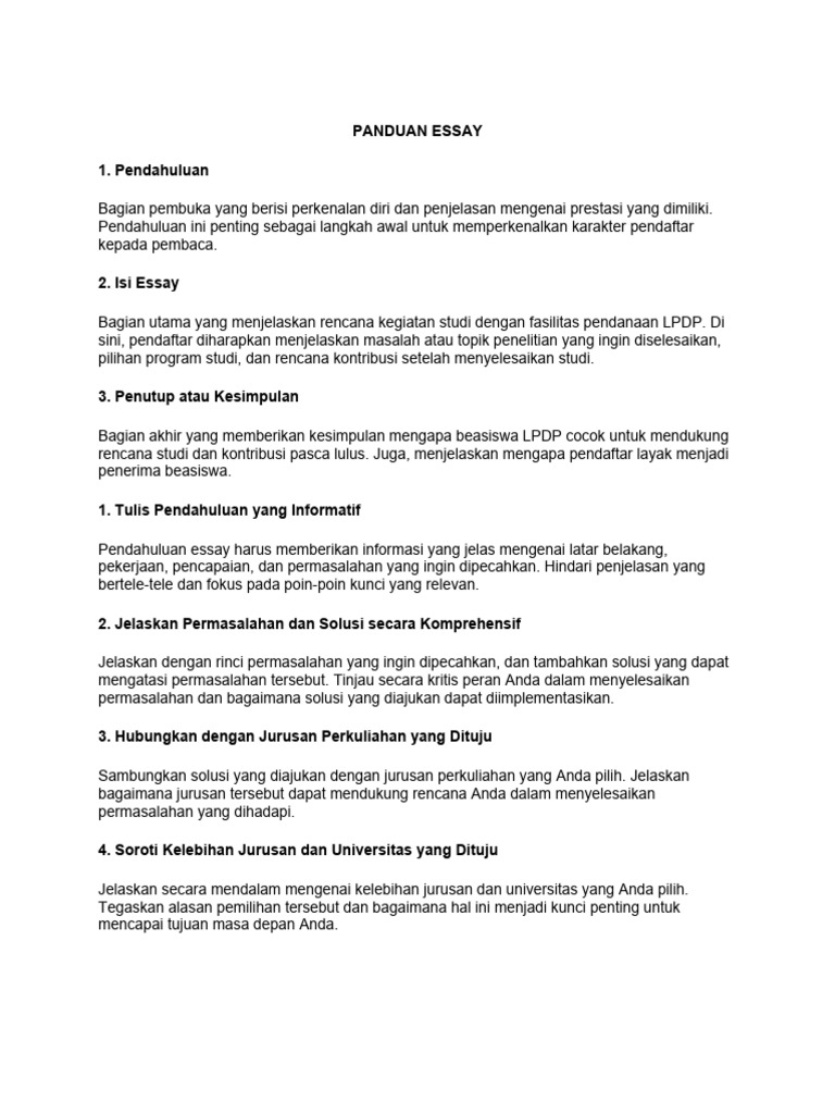 Panduan Essay | PDF