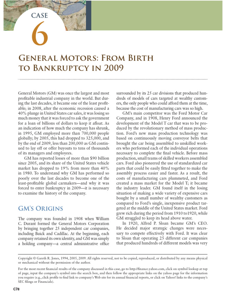 Case General Motor Bankruptcy | PDF | General Motors | Industries