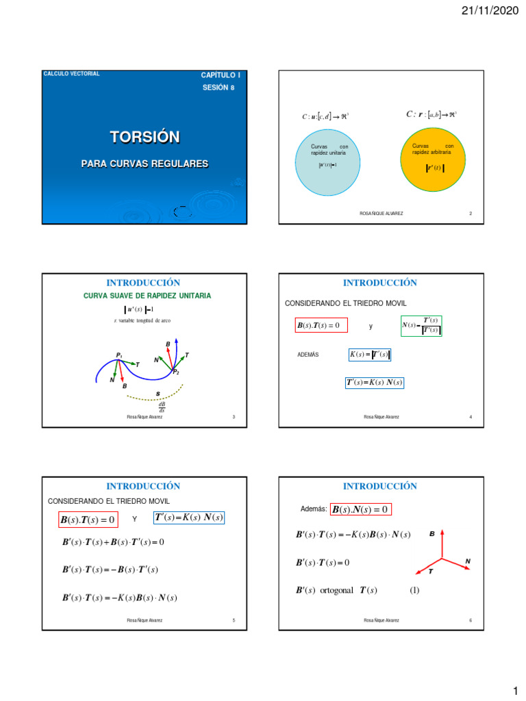 8 Torsion | PDF | Curva | Geometría analítica