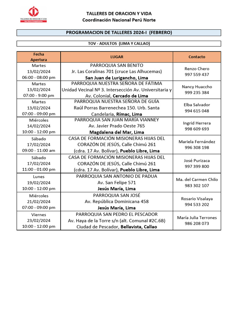 TOV 2024 02 Adultos Lima3 | PDF