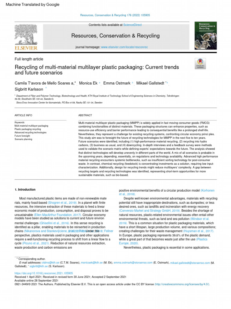 Soares | PDF | Recycling | Plastic