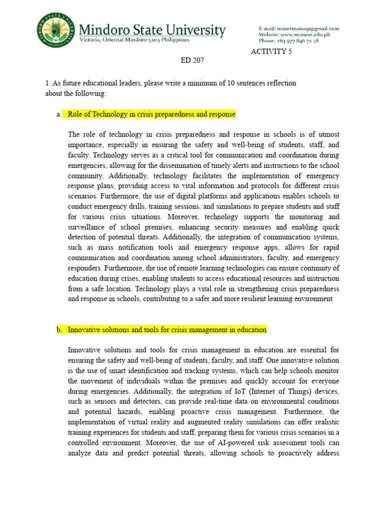 Maravilla Rhona - Activity 5 Ed 207 | PDF