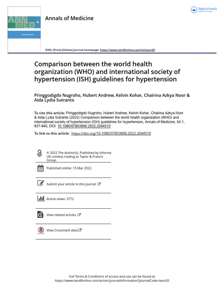 Comparison Between The World Health Organization WHO and International ...