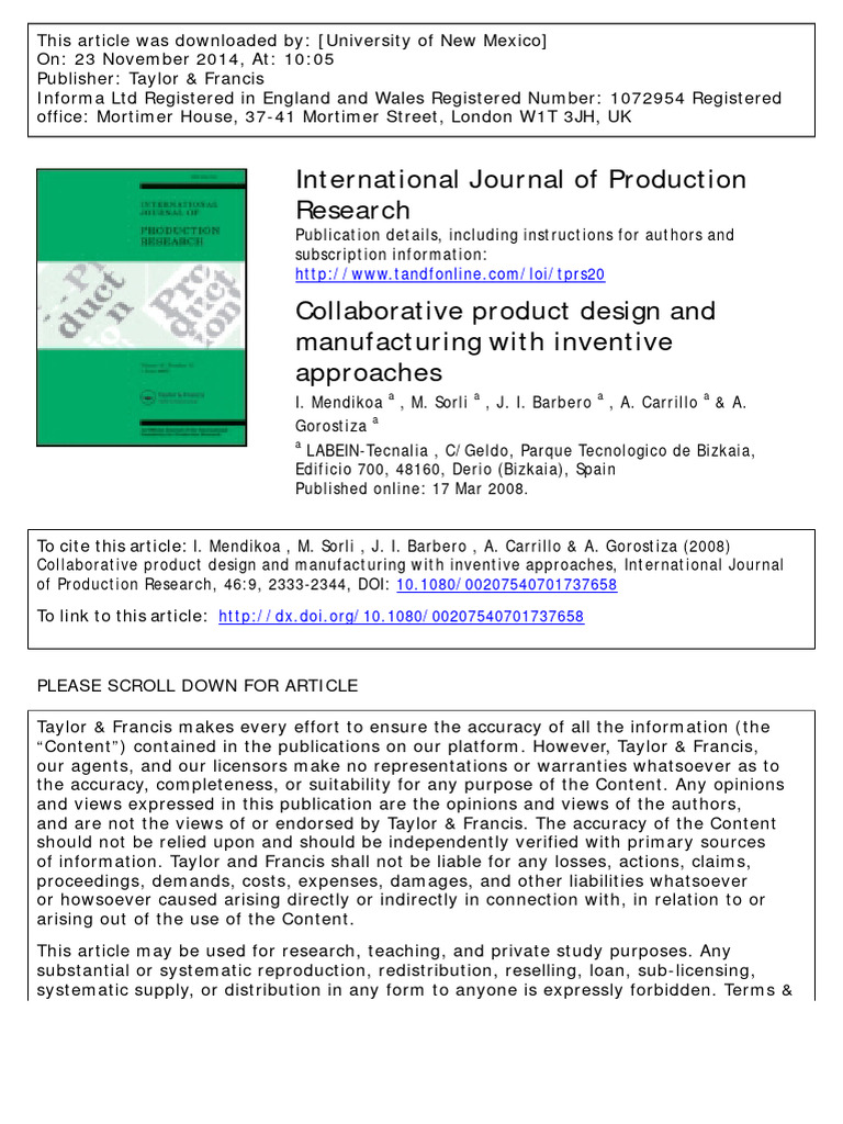 Collaborative Product Design and Manufacturing With Inventive Approaches | PDF | Computer Aided ...