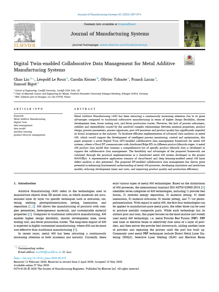 Digital Twin Enabled Collaborative Data Management For Metal Additive