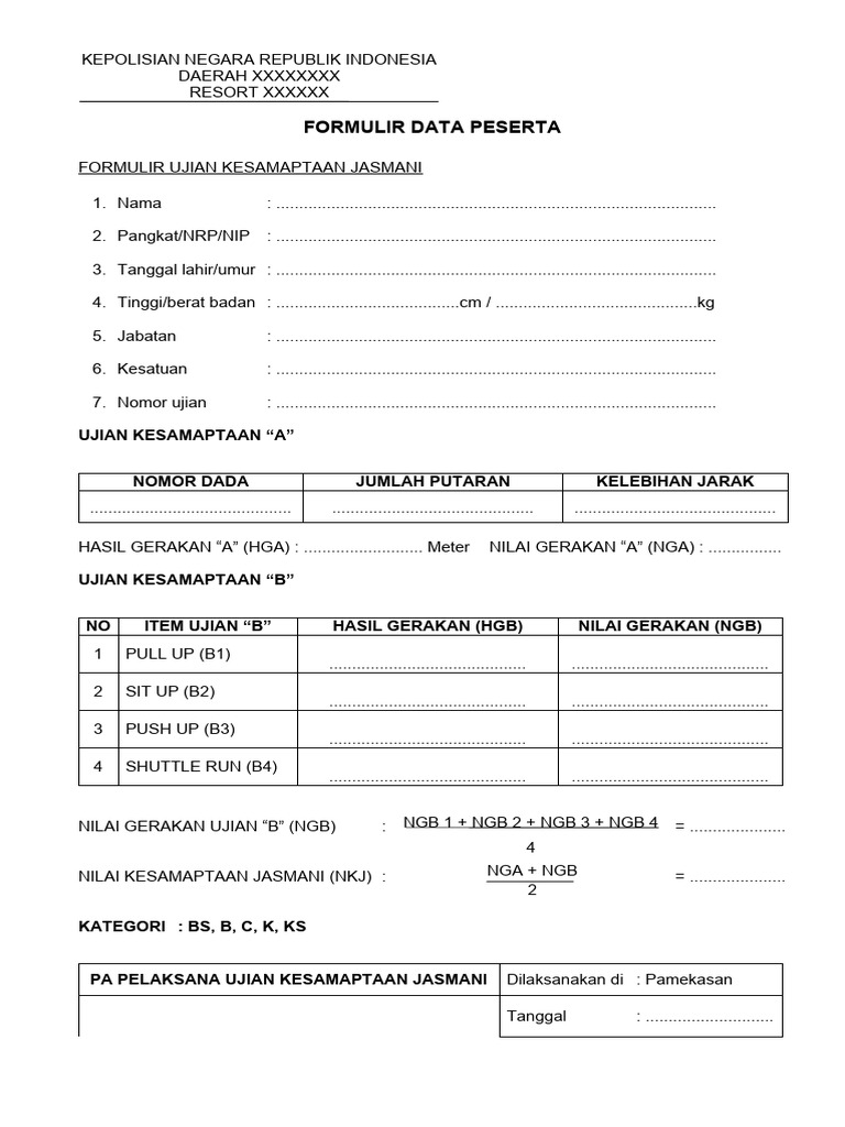 Formulir Data Peserta | PDF | Komputer | Teknologi & Rekayasa