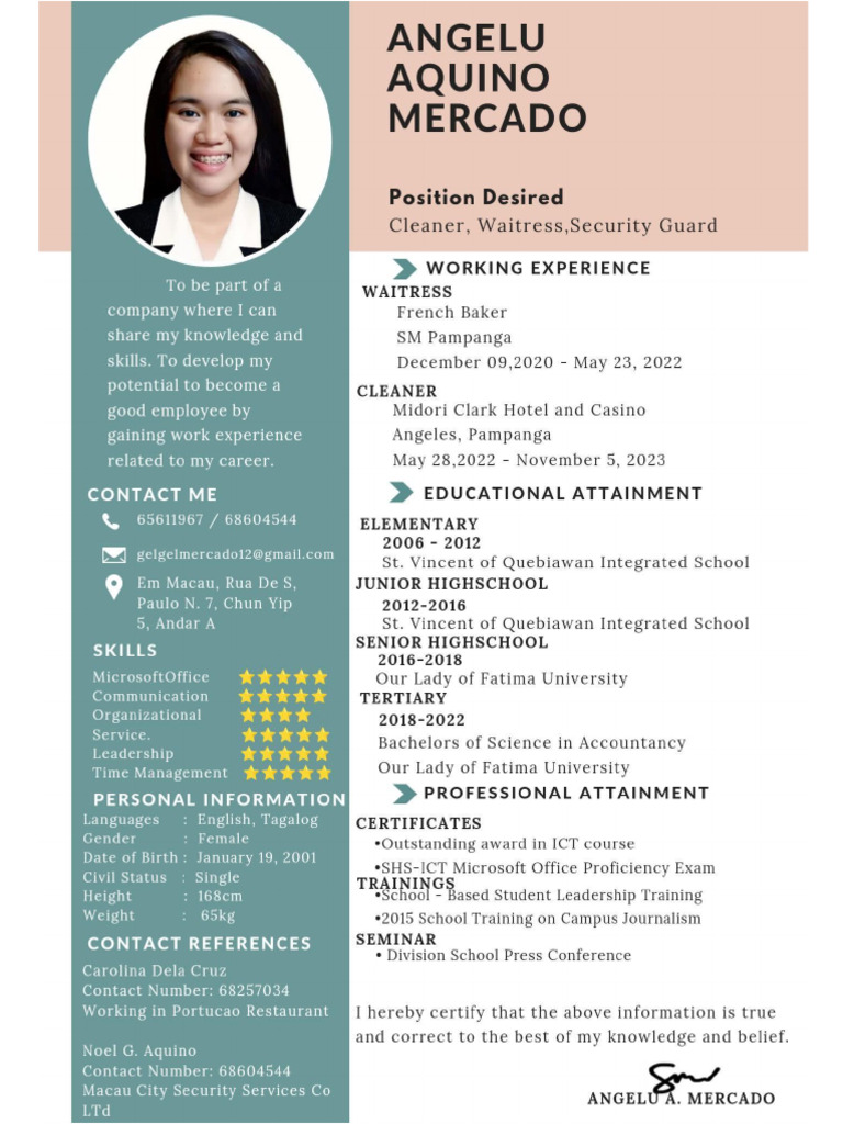 Resume (Angelu) | PDF
