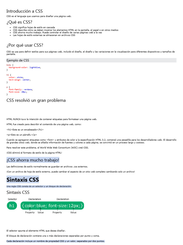 Introducción A CSS | PDF | HTML | Página web