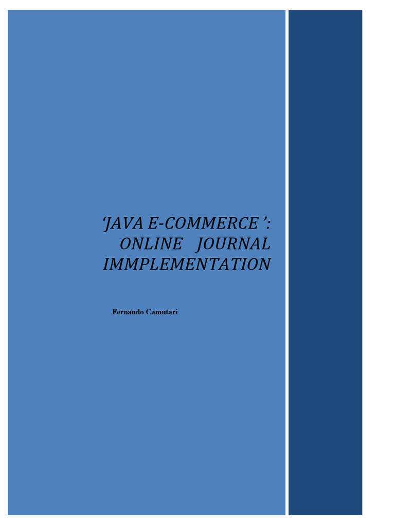 Java e Commerce Online Journal Immplemen | PDF