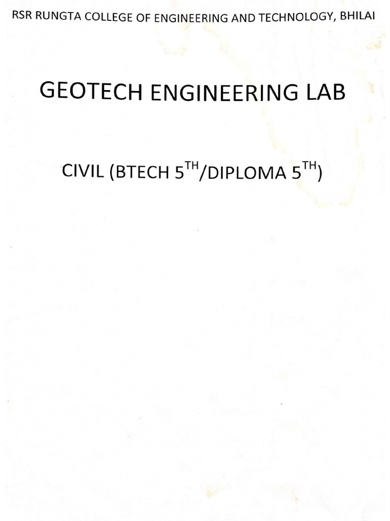 Geotech Engg Lab | PDF