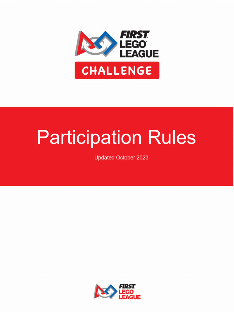 FLL Challenge Masterpiece Participation Rules | PDF