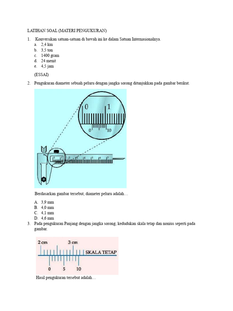 LATIHAN SOAL (Materi Pengukuran) | PDF | Griya & Taman | Sains & Matematika