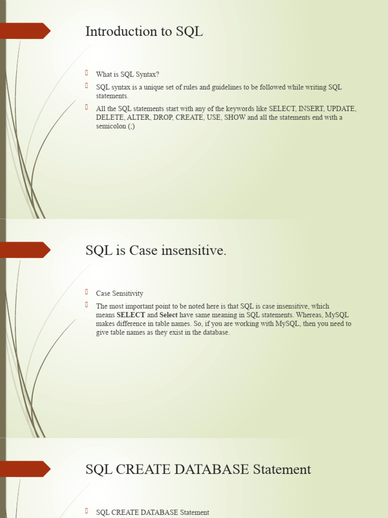 Introduction To SQL | Download Free PDF | Relational Model | Sql