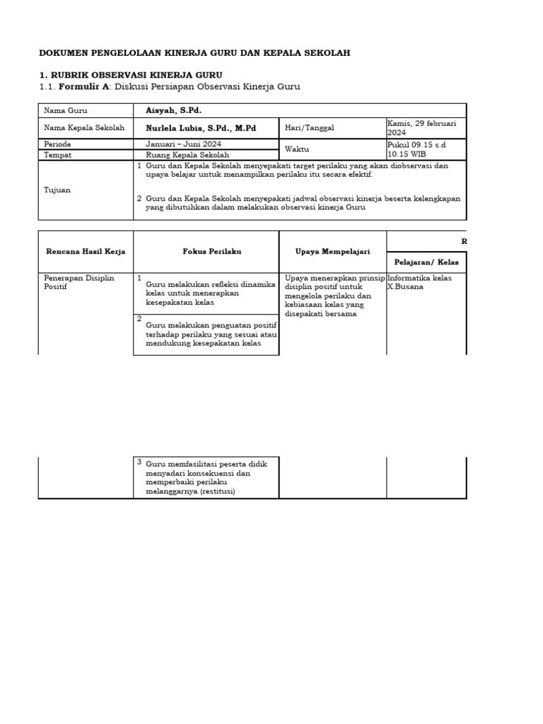 8.gabungan Formulir A-B-C-D - Untuk GURU Aisyah | PDF