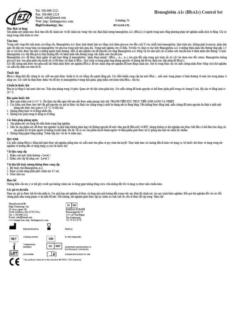 Hemoglobin A1c (HbA1c) Control Set-TV | PDF