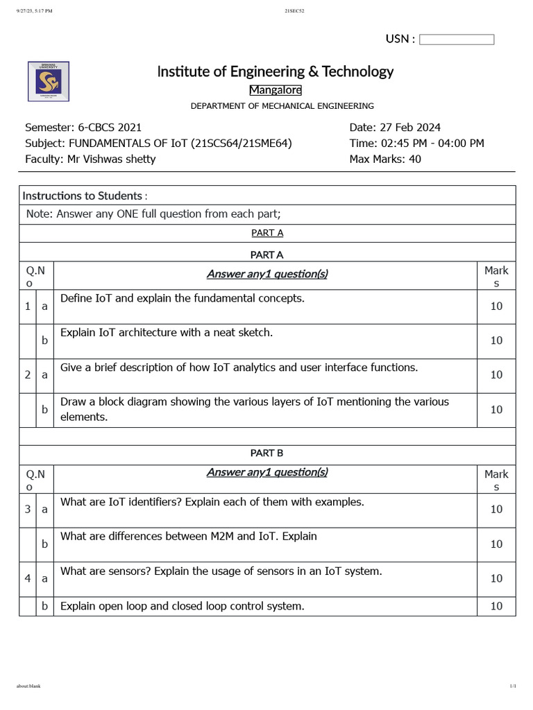 Fundamentals of IoT | PDF | Internet Of Things | Design
