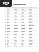 600+ Daftar Lengkap Regular Dan Irregular Verb Dan Artinya | PDF | Verb | Grammatical Tense