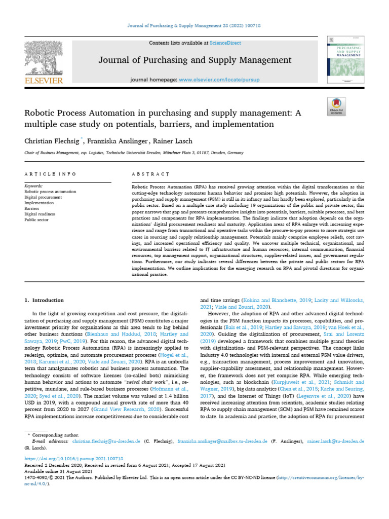 03.journal of Purchasing and Supply Management | PDF | Procurement ...
