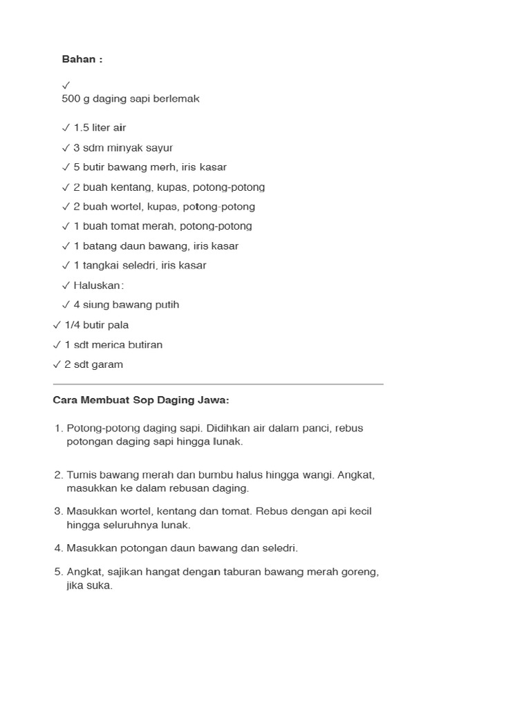 Bumbu Sop Daging-1 | PDF