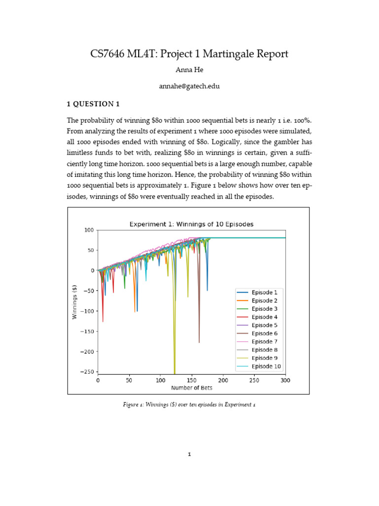 p1 Martingale Report | PDF | Standard Deviation | Mean