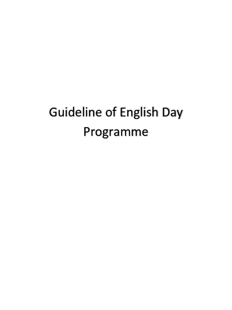 Guideline of English Day Programme | PDF
