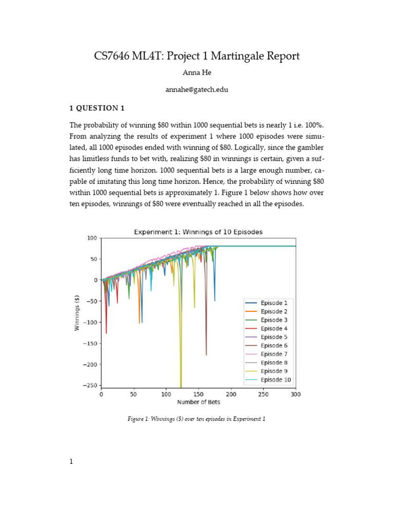 Proj 1 Martingale Pdf Standard Deviation Mean
