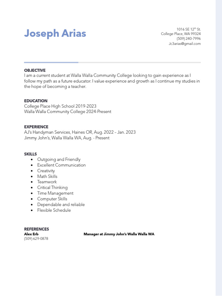 Resume - Joseph Arias | PDF