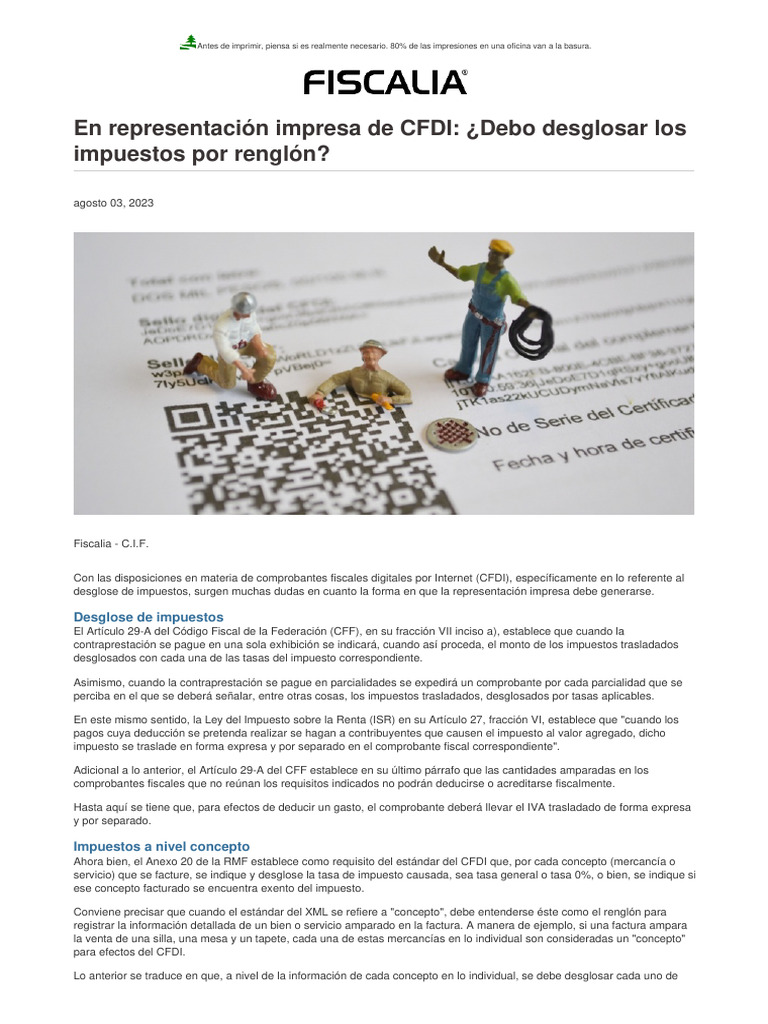 Z en Representación Impresa de CFDI - ¿Debo Desglosar Los Impuestos Por ...