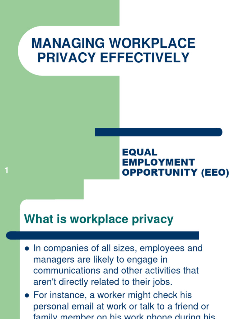Managing Workplace Privacy Effectively | PDF | Harassment | Discrimination