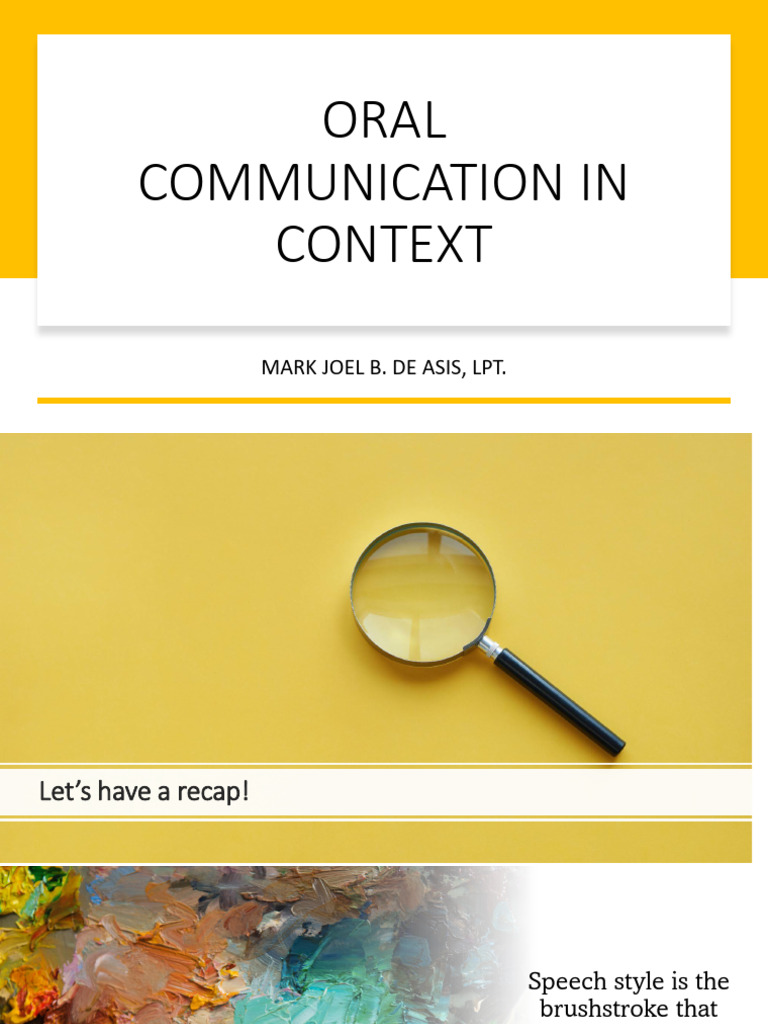 Speech Styles Variations | PDF | Nonverbal Communication | Communication