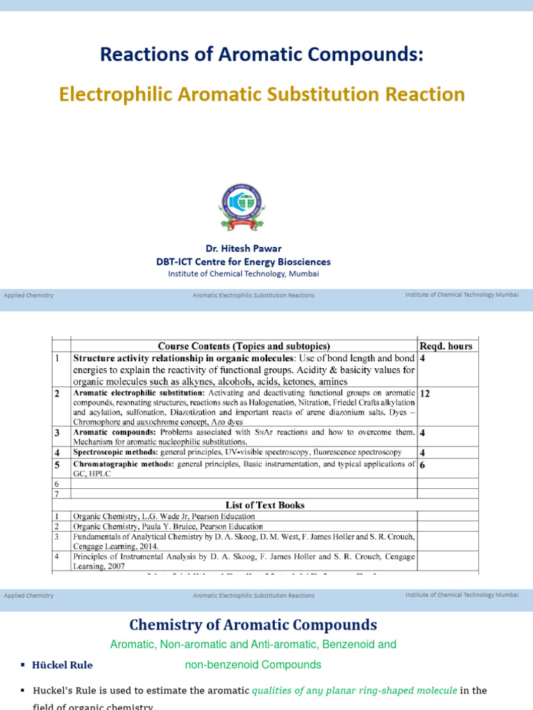 Electrophilic Aromatic Substitution Overview | PDF | Aromaticity ...
