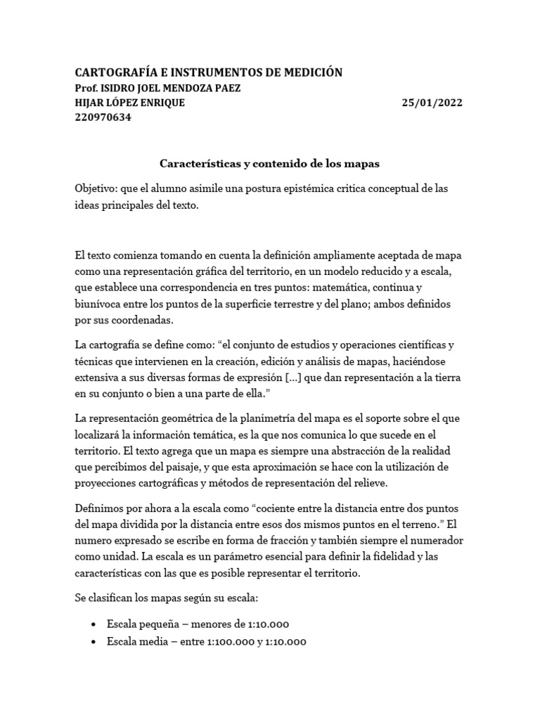 Características y Contenido de Los Mapas | PDF | Mapa | Cartografía