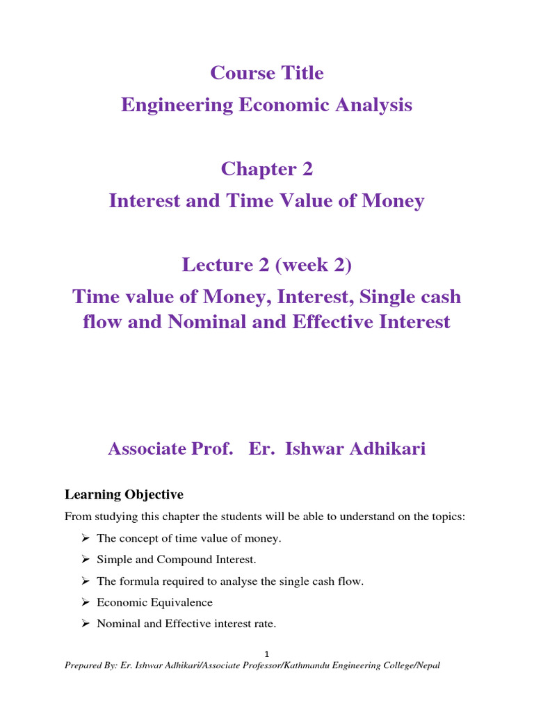 Time Value of Money in Engineering Economics | PDF | Interest ...