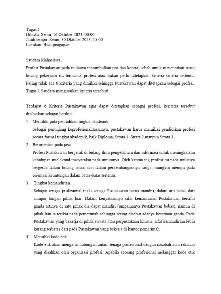 Profesi Pustakawan | PDF