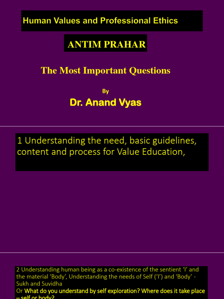 Exploring Human Values and Ethics | PDF
