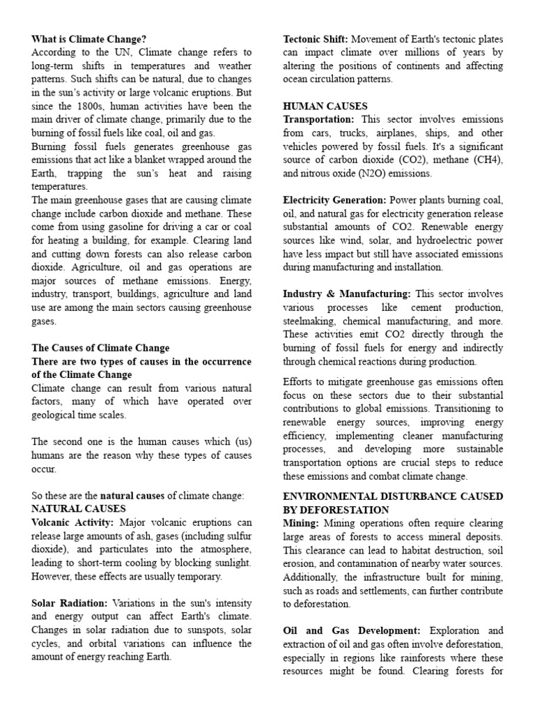 What Is Climate Change | PDF | Climate Change | Greenhouse Effect