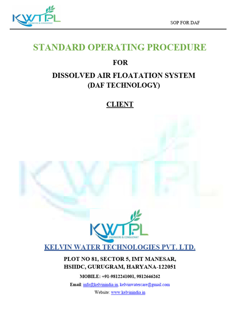 Daf Sop 1.0 | PDF | Sewage Treatment | Water