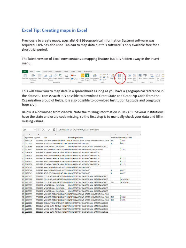 Training - Excel Tips - Creating Maps in Excel - 09082017 | PDF ...