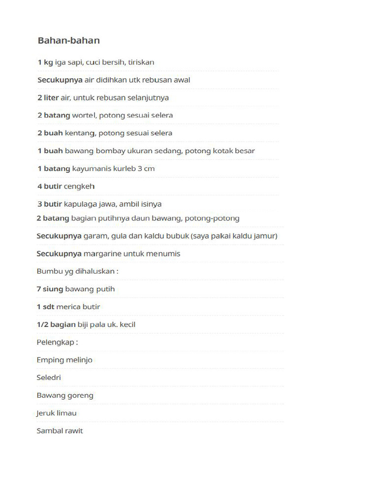 Bumbu Sop Iga-2 | PDF