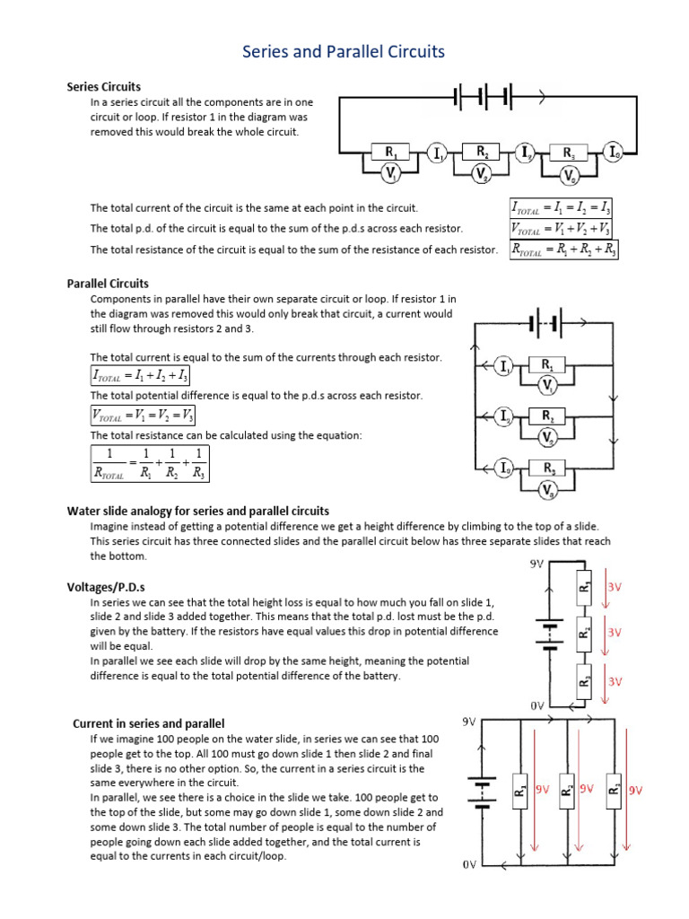 5 2 Series And Parallel Circuits Notes Pdf Series And Parallel Circuits Electrical Network
