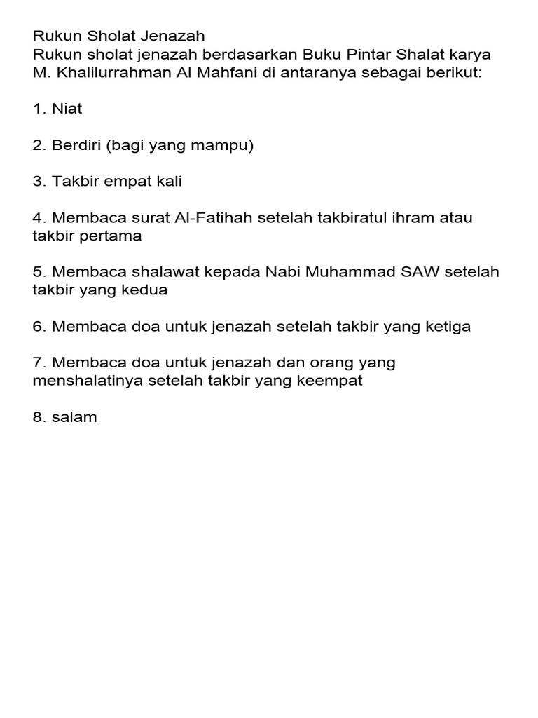 Bacaan Lengkap Sholat Jenazah | PDF