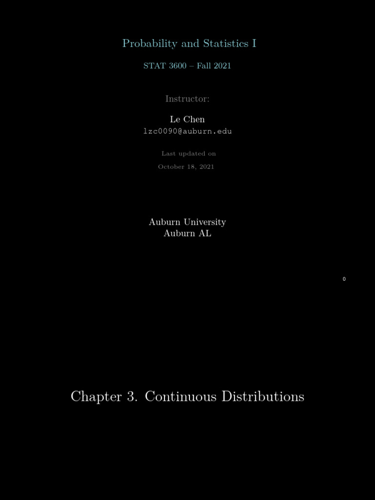 Chapter-3 Compact | PDF | Probability Distribution | Mathematical Analysis