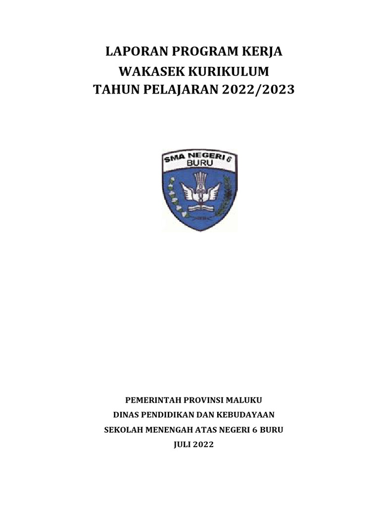 Laporan Program Kerja Kurikulum 2022 Lengkap | PDF